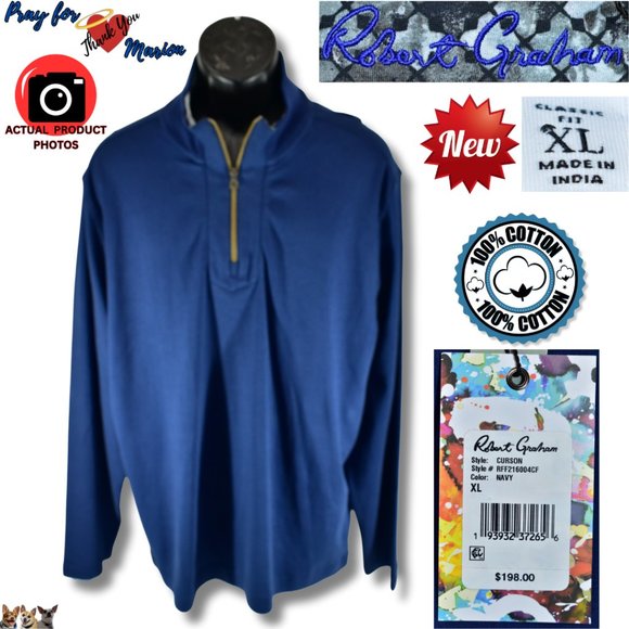 Robert Graham | Jackets & Coats | Robert Graham Xl Navy Blue Curson ...